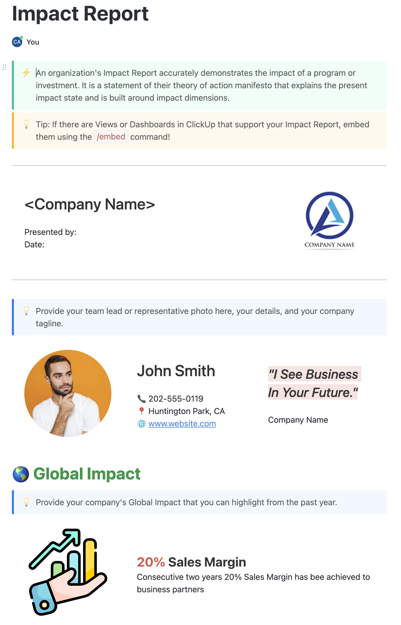Impact Report Template for Google Docs | Template by ClickUp™